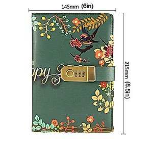 Journal Creative Password Notebook Lock Diary Leather Locking Journal Writing Notebook Digital Privacy Journals Planner Notebook Notepad Diary (Color : White)