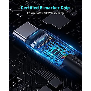 Baseus USB C Cable, 100W PD 5A QC 4.0 Fast Charging USB C to C Cable, Zinc Alloy Nylon Braided USB Type C Charger Cable for iPhone 15/Pro/Plus/Pro Max, MacBook, iPad Pro, Samsung S23/S22+ (6.6ft)