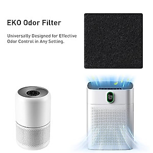 EKO Trash Can Odor Filter Refills for Trash Can and Compost Bin, Activated Charcoal Deodorizer, Strong Charcoal Odor Absorber, Pack of 4 Replacements