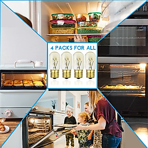 MEQIQTEK Whirlpool Microwave Light Bulb 40Watt - Microwave Light Bulbs Under Hood - E17 Intermediate Base Replacement Bulbs for Over Stove Appliance Refrigerator - 40W Dimmable Warmwhite Pack of 4