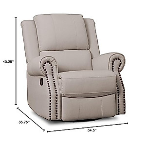 Delta Home Denham Recliner Glider Swivel Chair, Wood, Flax