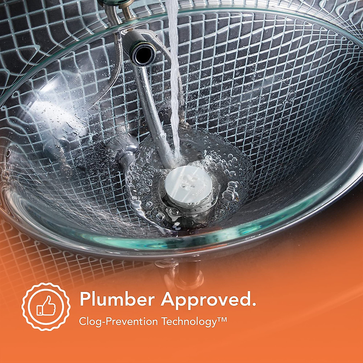 SinkShroom SSCLE988 The Revolutionary Sink Drain Protector Hair Catcher/Strainer/Snare, Clear