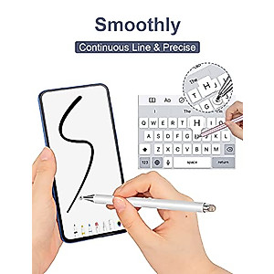 Stylus Pen for iPad 2 Pack, LIBERRWAY 2 in 1 Disc Stylus Pens for Touch Screens, Capacitive Stylus with Magnetic Cap, Compatible with iPad iPhone Pro Android Chromebook (White & Rosegold)