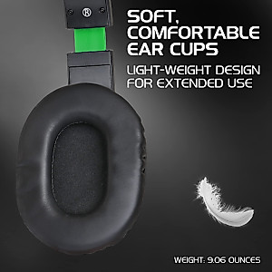 ENHANCE GX-H5 Gaming Headset with Microphone - Universal Gaming Headset for PS4, PS5, Xbox, PC, Switch with Adjustable Headband, Volume Controller, USB Sound-Isolating Earcups, Splitter Cable (Green)