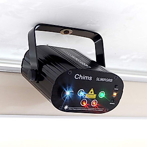 Chims DJ Light Show Projector Red Green Blue LED 96 Patterns RGRB Music Sound Activated Lighting Projector for Christmas Thanksgiving Party Holiday Festival Gift Family Party Disco Xmas