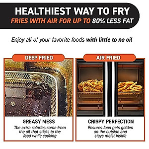 Gourmia Toaster Oven Air Fryer Combo 17 cooking presets 1700W french door digital air fryer oven 24L capacity air fryer accessories, convection toaster oven rack, baking pan, tray recipe book GTF7460