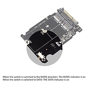Septpenta NGFF M Key to M.2 NVME SSD Enclosure, High Speed Signal Enhancement Technology, NVME NGFF to SFF 8639 Adapter, with Switch Indicator Function Supports NVMe SSD and SATa NGFF SSD(White)