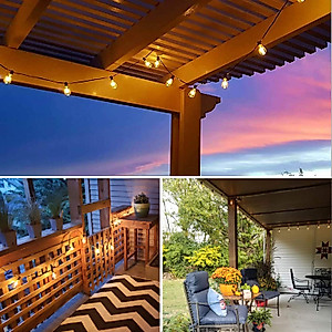 ZOTOYI Outdoor String Lights 25FT, Waterproof IP65 Patio Lights with 13 Shatterproof ST38 LED Bulbs(1 Spare), Outside Hanging Lights Dimmable for Backyard, Bistro, Cafe, Garden 2700K Warm White