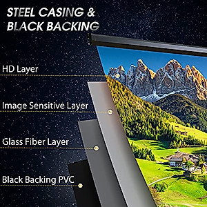 Aoxun 120" Motorized Projector Screen - Indoor and Outdoor Movies Screen 120 inch Electric 4:3 Projector Screen W/Remote Control