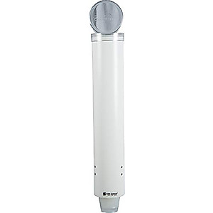 San Jamar C4160WH Small Pull-Type Water Cup Dispenser, Fits 3 to 4-1/2 oz Cone Cups and 3 to 5 oz Flat Bottom Cups, White