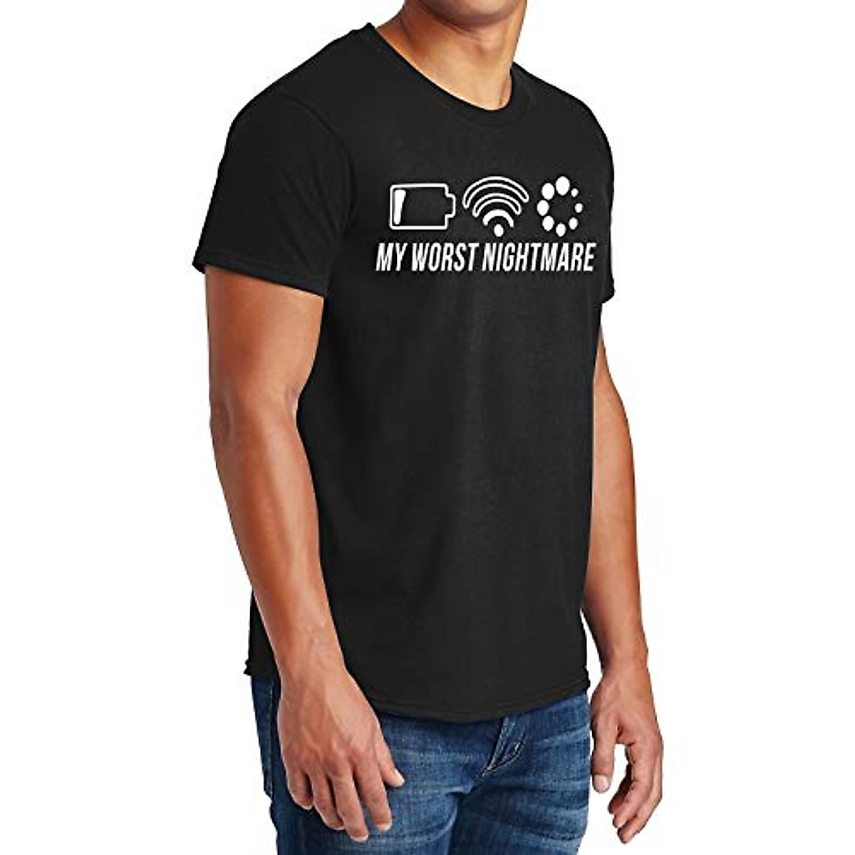 My Worst Nightmare, Funny T Shirt for Men, Gaming WiFi Loading Humor Joke Gifts for Teenage Boys T-Shirt Black
