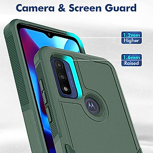 Jeylly for Moto G Pure Case, Moto G Play 2023 Case Dual Layer Hard PC Soft TPU Bumper Shockproof Anti Scratch Slim Thin Durable Protective Phone Cover for Moto G Pure 2021, Green