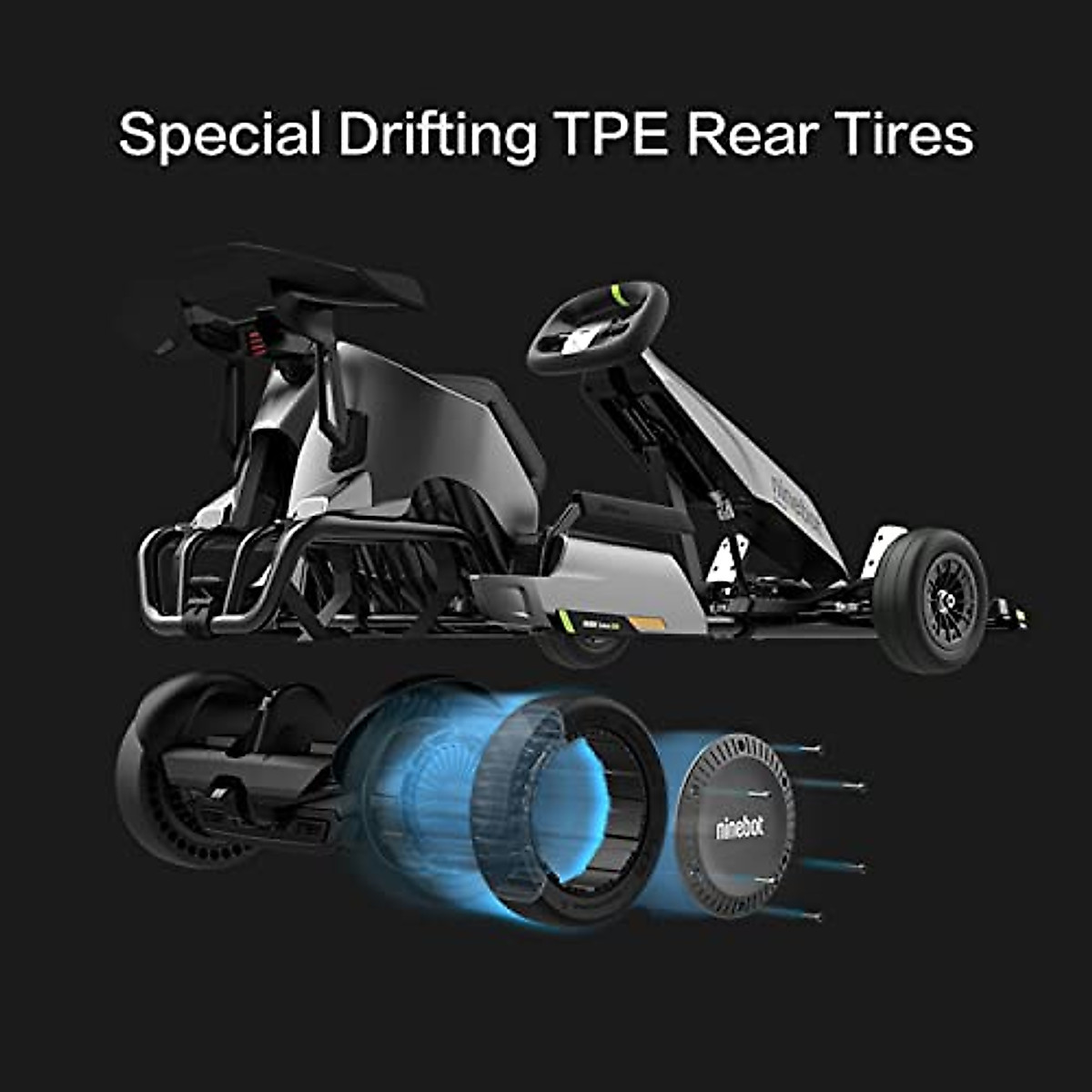 Segway Ninebot Electric GoKart Pro, Outdoor Race Pedal Go Karting Car for Kids and Adults, Adjustable Length and Height, Ride On Toys (Ninebot S MAX Included), Black