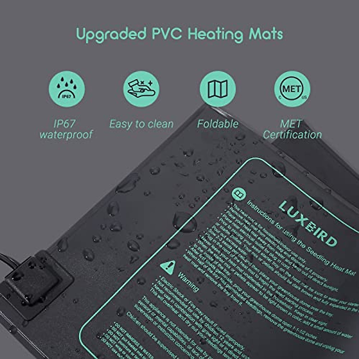 LUXBIRD 2 Pack 10"x 20.75" Seedling Heat Mat and Digital Thermostat Controller Combo Set