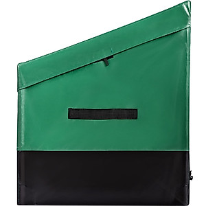 VEVOR Outdoor Storage Box, 150 Gallon Waterproof PE Tarpaulin Deck Box w/Galvanized Frame, All-Weather Protection & Portable, for Camping, Garden, Poolside, and Yard, Black & Green