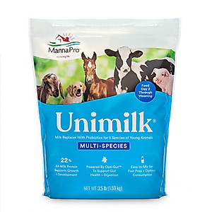 Manna Pro Unimilk Multi-Species Milk Replacer with Probiotics | Supports Healthy Growth and Development | 9lbs