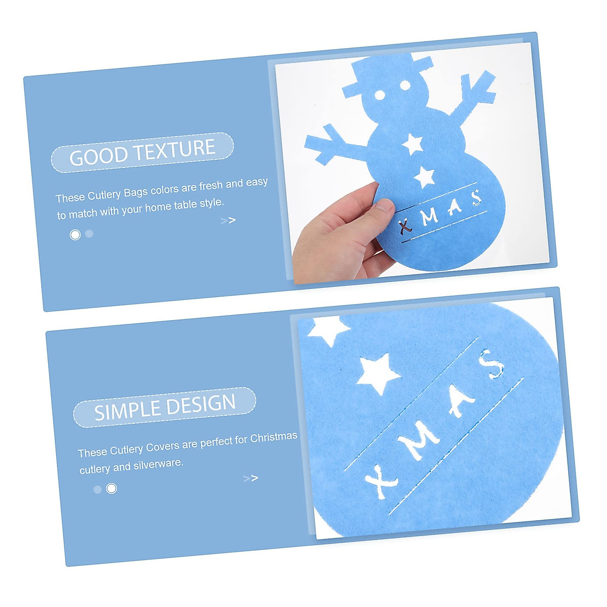 NOLITOY 32 Pcs Utensil Holder for Party New Year Cutlery Holder Silverware Holder for Party Xmas Silverware Holder Utensil Holders Utensil Pouch Blue Felt Cutlery Set Tableware Felt Cloth