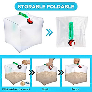 Pool Step Weights Sand Bags,2PCS Pool Ladder Above Ground Fillable Anchor Sandbags Container for Swimming Pool Steps and Collapsible Camping Water Storage Container,11'' x 11'', Transparent