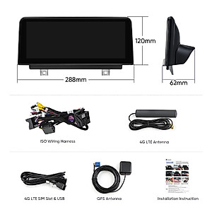 for BMW 3 4 Series F30 F31 F34 (2012-2017) F20 F21 F22 F23 Upgrade Radio Stereo Car Radio Qualcomm 665 (4GB + 64GB) Built-in 4G LTE GPS Navigation Apple CarPlay Android Auto10.25 inch Touch Screen