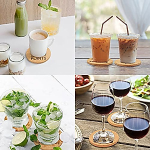 Homento Funny Plant Coasters for Drinks Absorbent with Holder-Plant Gifts for Plant Lovers Women,Funny Succulent Gifts for Gardeners,Crazy Plant Lady Gift,Plant Cork Coasters with Cork Base,Set of 6