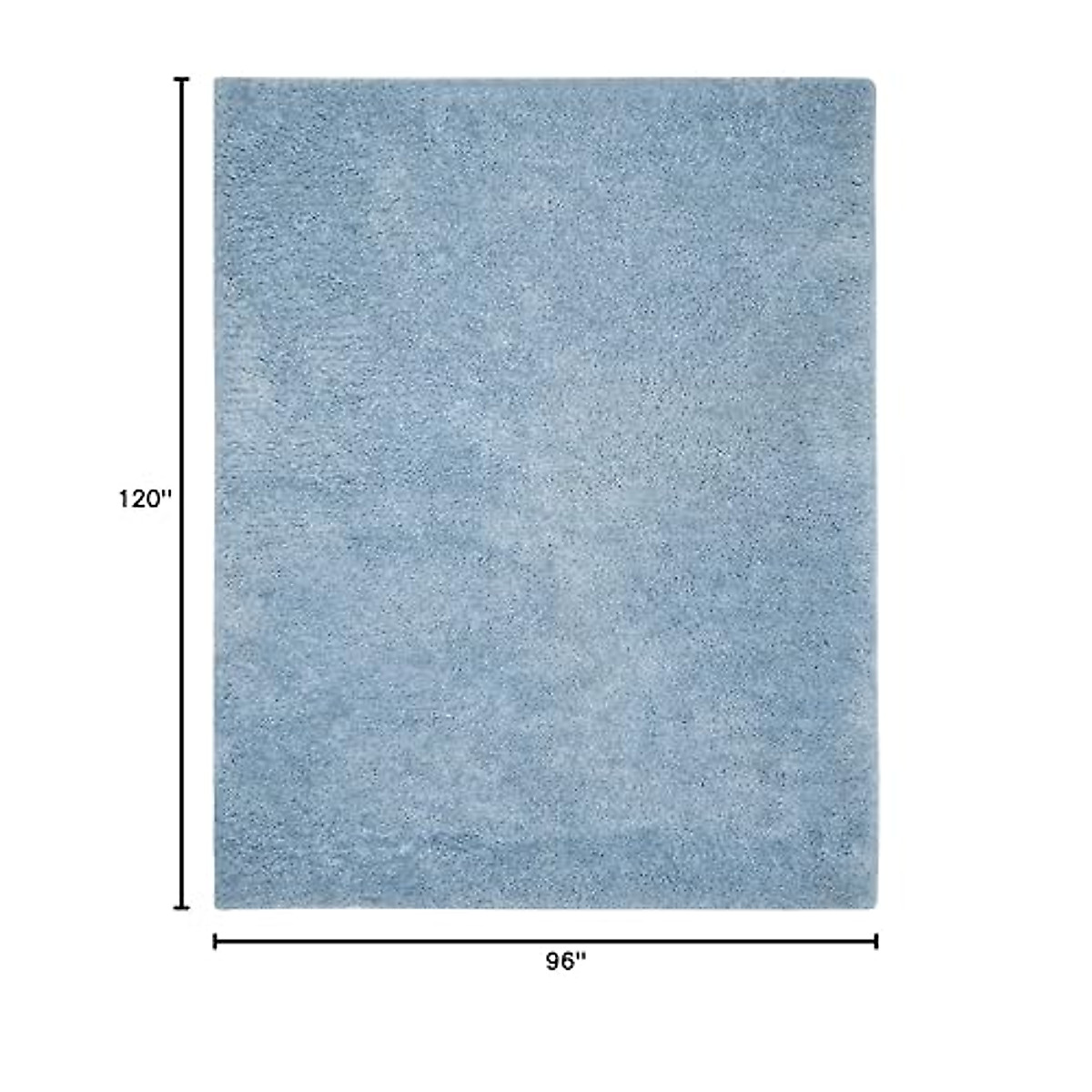 SAFAVIEH Supreme Shag Collection 8' x 10' Light Blue SGS621D Handmade Solid 1.5-inch Thick Area Rug