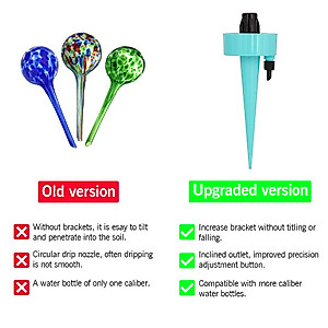 Kingwora Plant Self Watering Devices - 9 Pack Automatic Irrigation Equipment Plant Water with Slow Release Control Valve, Adjustable Water Volume Drip System for Home and Vacation Plant Watering