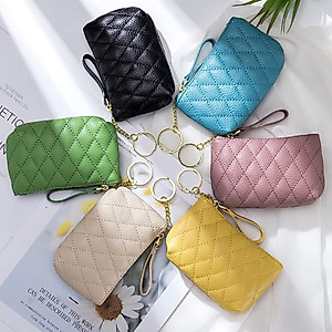 Simple Women Wallet Coin Purse Soft Genuine Leather Zipper Multi-Functional Practical Bag Female Card Holder Clutch Key Case, Yellow, Small, Modern