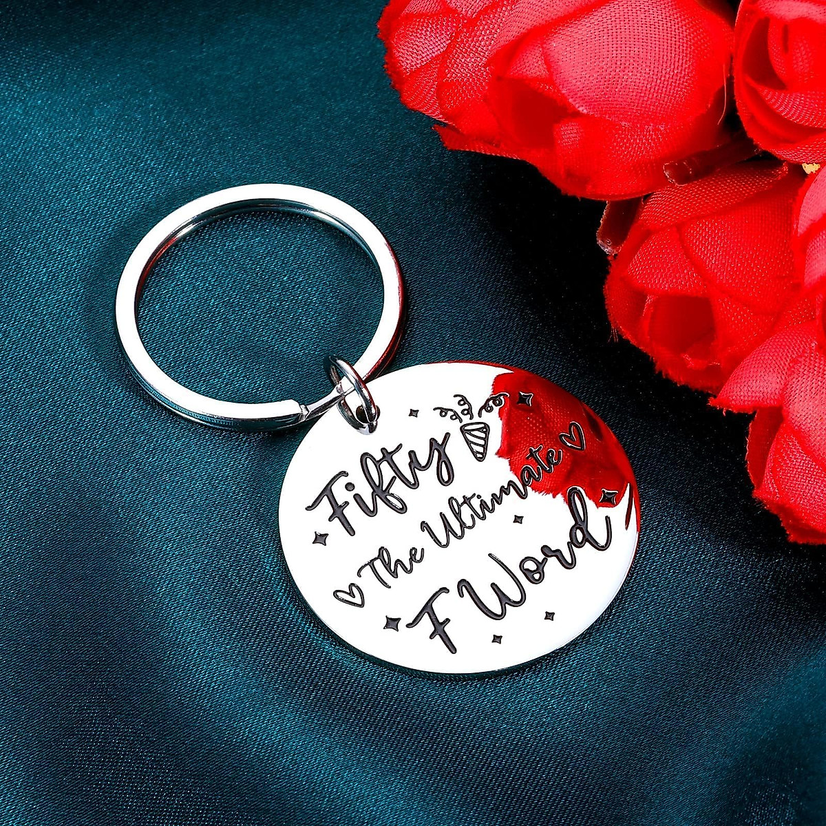 Birthday Gifts for 50th Birthday Women Men Fifty Bday Keychains for Husband Wife Dad Mom Ultimate Gifts for 50 Years Old Friends Family Happy 50th Anniversary Christmas Inspirational gifts for Her Him