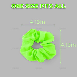 AUEAR, 8 Pack Neon Scrunchies, 80s Hair Accessories Bright Colors Scrunchy Premium Elastic ties Ponytail Bands for Women 90s Party Outfits Workout Costumes