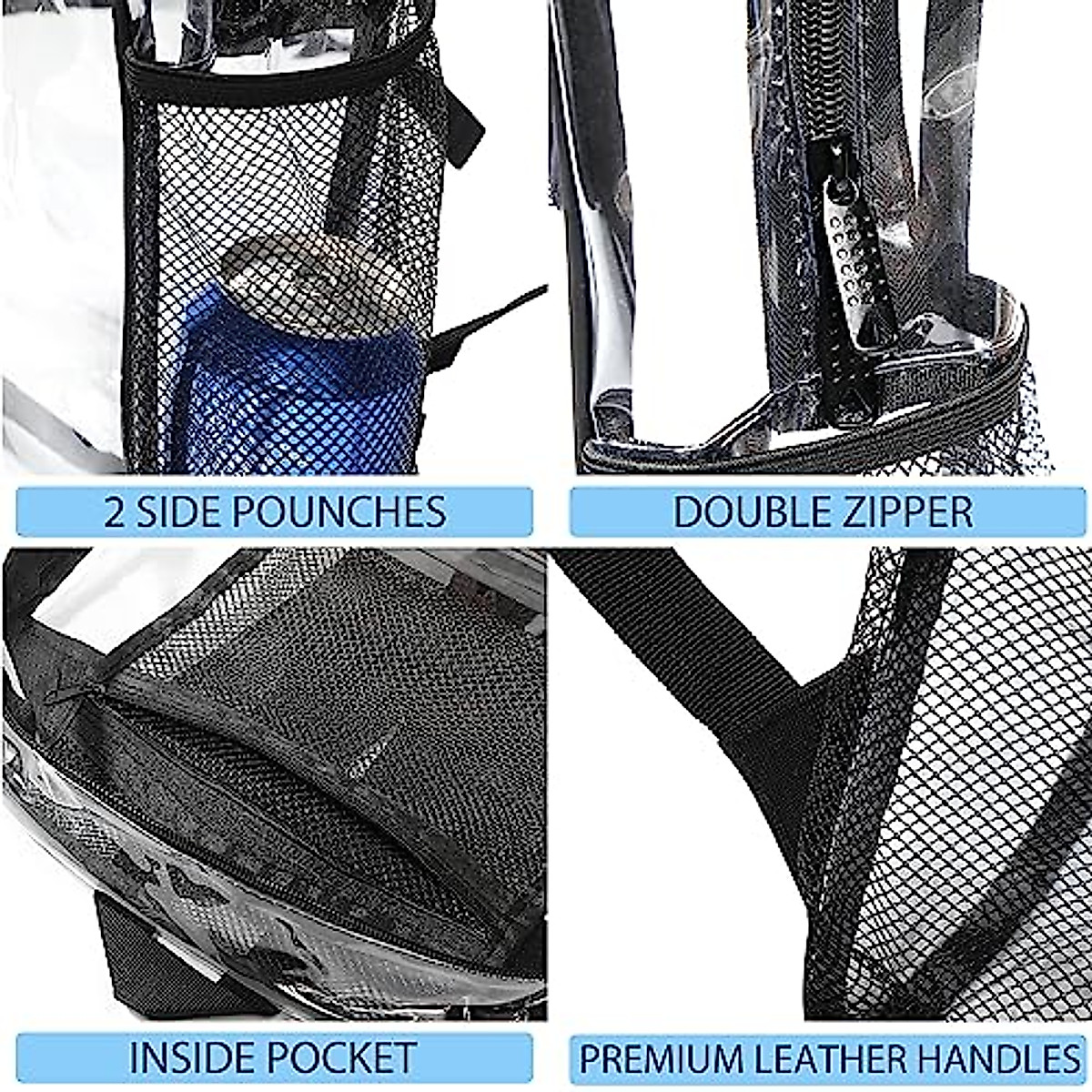 Butterfly Clear Backpacks for School Girls Boys Adults, 17 Inch See Through Backpack, Kids Clear Backpack, Heavy Duty PVC Transparent Backpack for Sports, Work, Stadium, Security Travel, College