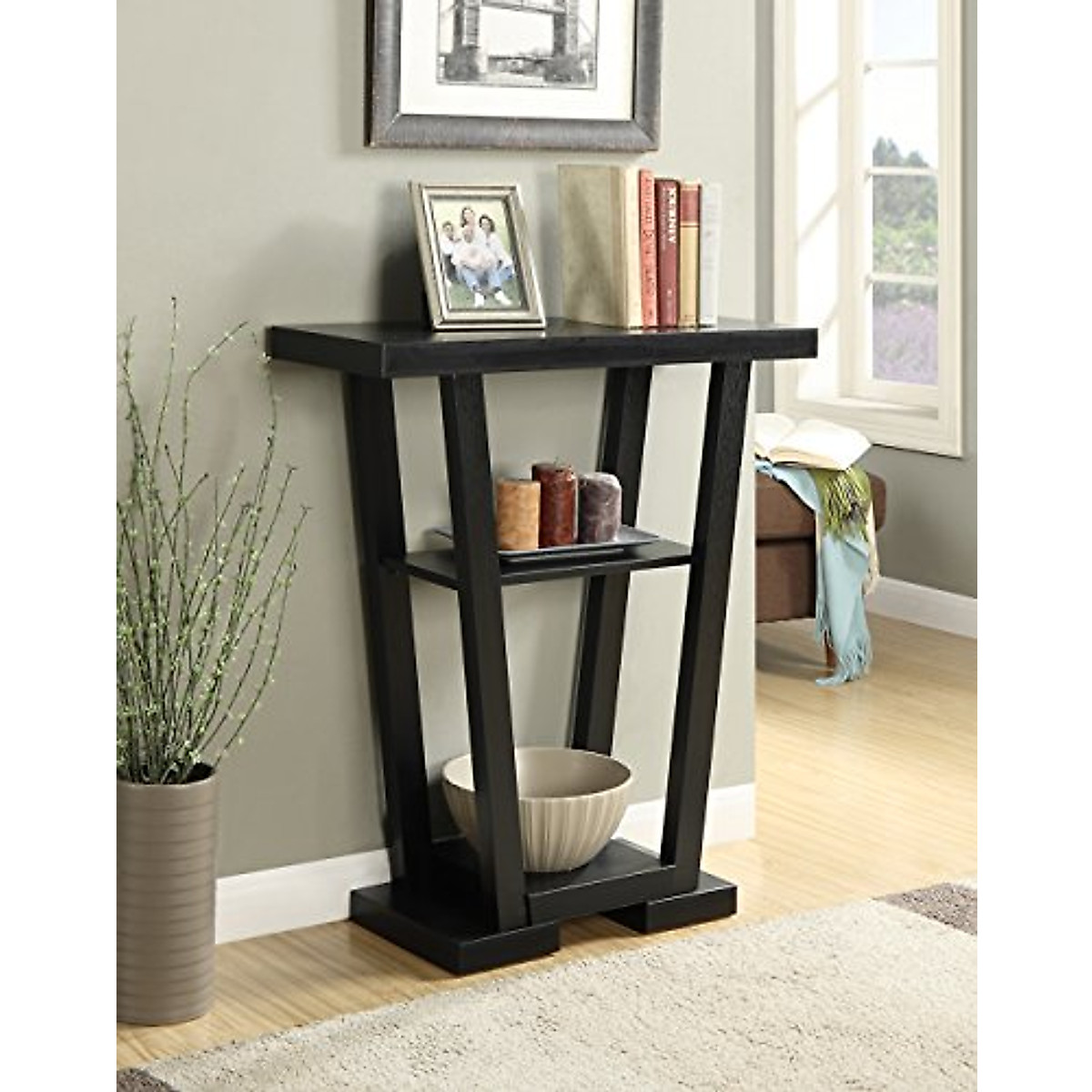 Convenience Concepts Newport V Console, Black