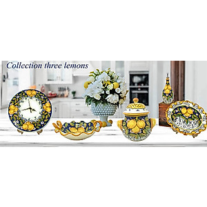 CERAMICHE D'ARTE PARRINI - Italian Ceramic Art Pottery Mug Cup Decorated Three Lemons Hand Painted Made in ITALY Tuscan
