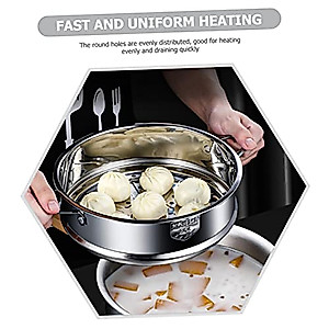 RUNROTOO stainless steel steamer food steamers sticky rice steamer stainless steel cooking utensils food steamer metal steaming basket steamer saucepans Buns Steamer Steaming Tool tray