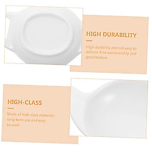 Holibanna 9 Pcs Tea Bag Saucer Pencils for Ceramic Coasters Snail Tea Bag Holder Tea Bag Squeezer Ceramic Tea Bag Plate Tea Packet Holder Tea Rack Kitchen Mini White Ceramics Seasoning