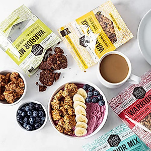 BeeFree Warrior Mix Gluten Free Granola - Soft Chunky Granola Bites | Paleo Granola, Low Carb, Grain Free, Preservative Free, Oat Free | Granola for Yogurt, Low Calorie Snacks | Hagen’s Berry Bomb, 9 Ounce Bag