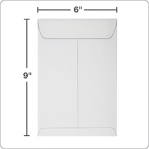 Columbian Catalog Envelopes, 6" x 9", Release & Seal Self-Sealing Closure, 28 lb White Wove, 100 per Box (COLO652)