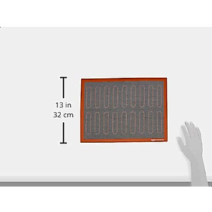 AmazonCommercial Silicone Non-Stick Eclair Baking Mat, Reusable, Easy to Clean, 15.7 x 11.8-Inches, 2-Pack