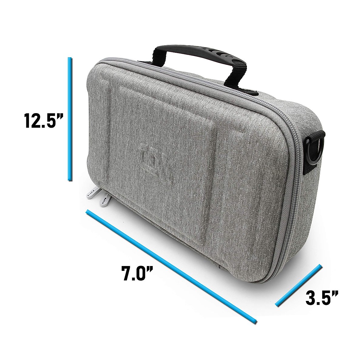 CASEMATIX Travel Case Compatible with up to 3 Otamatone Regular or Neo Instruments - Travel Case with Shoulder Strap and Accessory Storage for Batteries and Other Accessories, Case Only