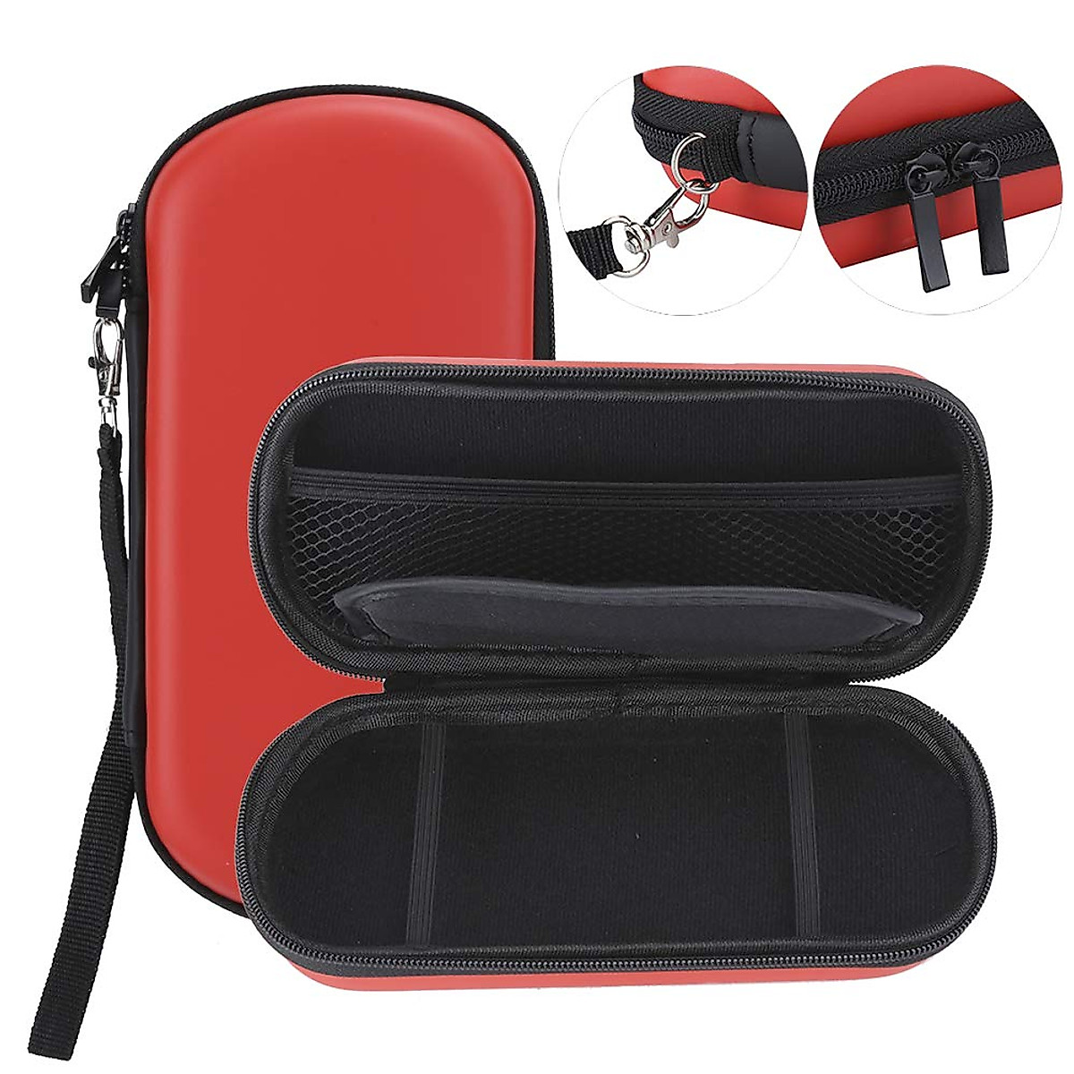 Heayzoki 2Pcs Carrying Case for PSV1000 2000 Console, Portable Storage Bag Protective EVA Hard Carry Case for PSP1000 2000 3000 and Accessories(red)