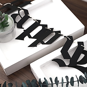 Gothic Letter Happy Birthday Banner - Old English Birthday Banner - Funeral Birthday Banner for 20th 30th 40th Birthday (Happy Birthday)