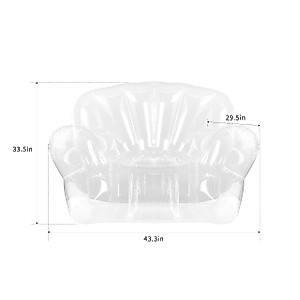 HEYOH Inflatable Chair, Transparent Clear Blow Sofa Seat for Kids, Teens Room,Funny Indoor/Outdoor Furniture for Swimming Pool,Dorm,Yard,Parties & Events -100% Waterproof & Holds 220lbs