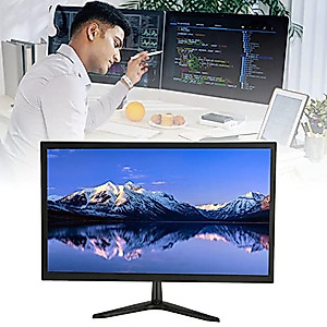 Kufoo Desktop Monitor, HD VGA Input 100‑240V 16:9 1920x1080 Home Computer Monitor 23.8 Inch (US Plug)