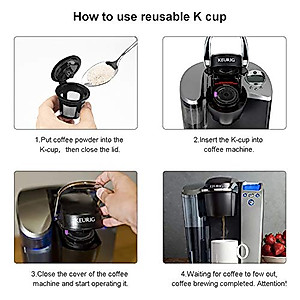 Reusable K Cups For Keurig, Reusable K CUP Coffee Filter Refillable Single K CUP for Keurig 2.0 1.0 BPA Free-6 Packs