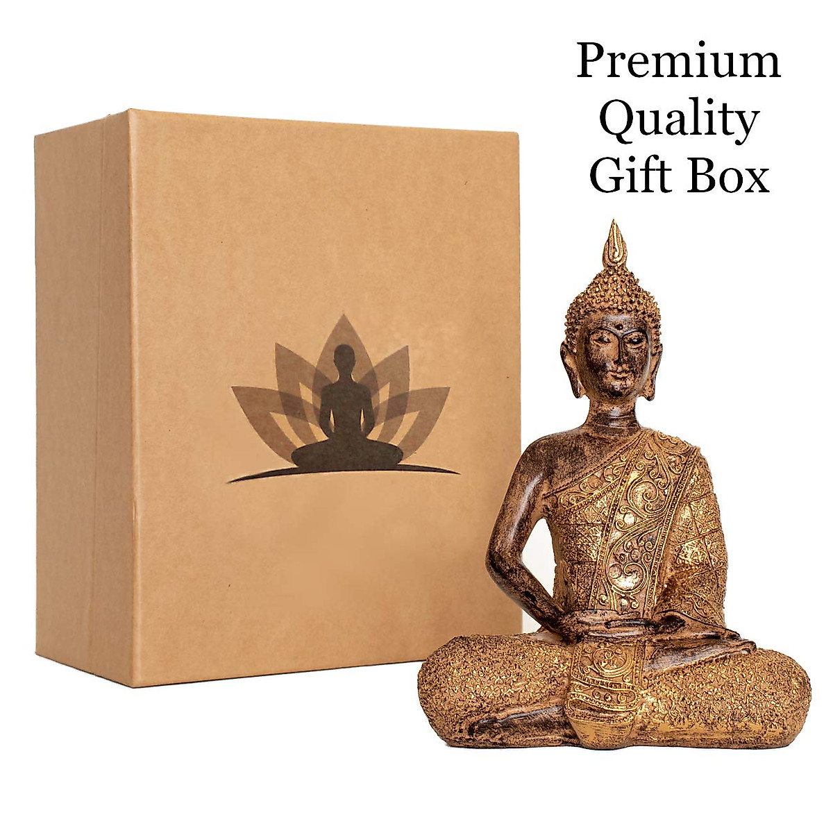 Arisen Meditation Buddha Statue 8" in Premium Gift Box