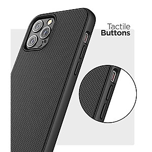 Encased Compatible with iPhone 12 Belt Clip Case (Thin Armor) Slim Grip Cover with Holster - Black