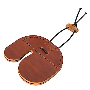 Envoy Archery Finger Tab, Genuine Leather Finger Guard for Shooting Practice, Recurve and Compound Bow String Protection, Made in USA, Saddle