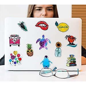 VSCO Stickers for Water Bottles, 100 Pack Laptop Stickers Aesthetic Trendy Waterproof Vinyl Stickers for Skateboard Bike Cute Stickers for Girls Teens