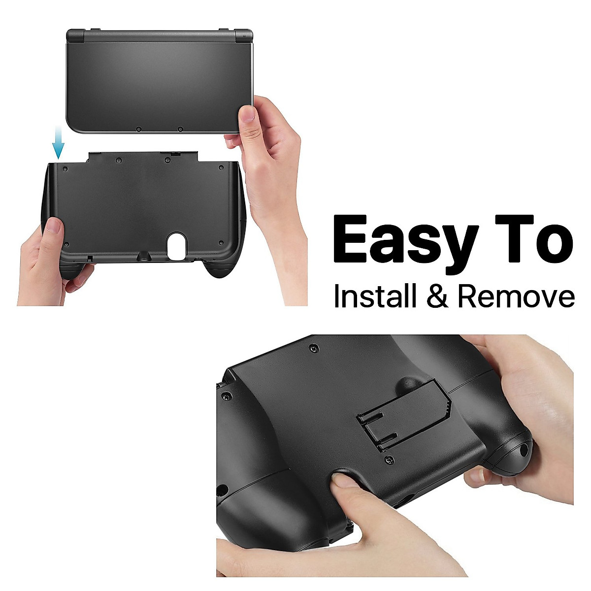 TNP New Nintendo 3DS XL Hand Grip - Protective Cover Skin Controller Grip Case Ergonomic Comfort Anti Slip Handle Console Grip with Kick-Stand for New Nintendo 3DS XL LL 2015 Model