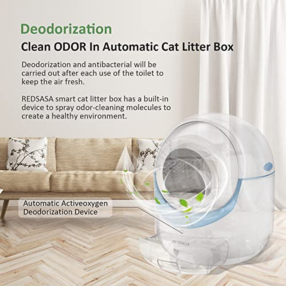 REDSASA Self Cleaning Cat Litter Box for Multiple Cats, Automatic Cat Litter Box with APP Control, Auto Clean Robot Litter Box Compatible for Various Cat Litters…