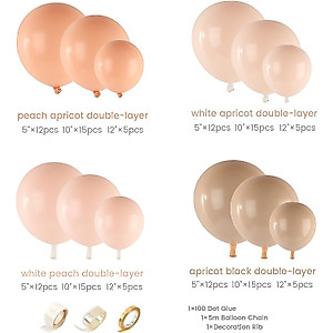 Fonder Mols Nude Balloon garalnd Kit, 132pcs Cream Peach Peachy Beige Balloon Garland Kit Boho Bridal Shower Wedding Birthday Party Backdrop Decorations